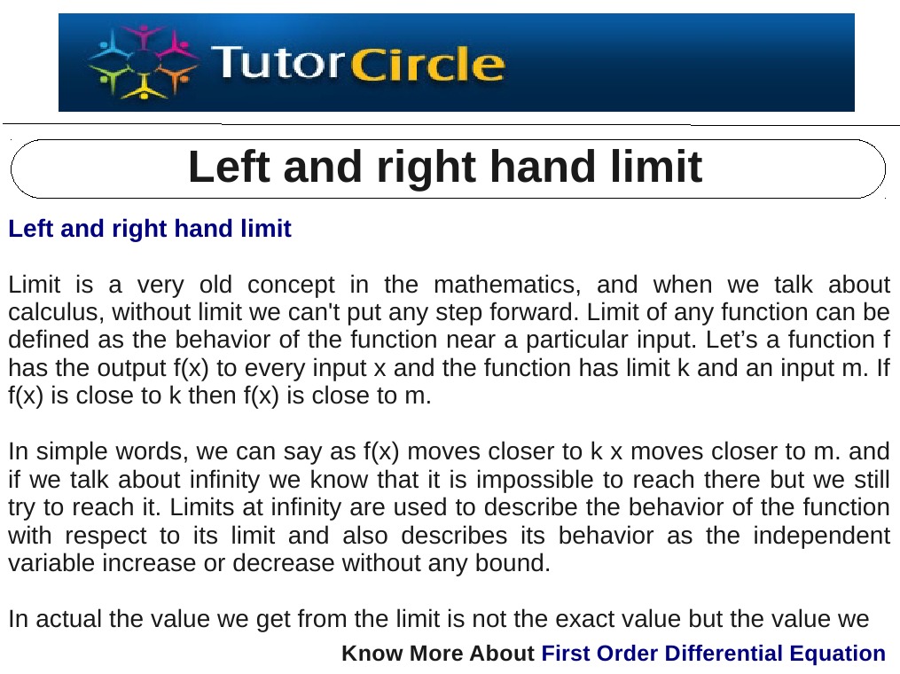 Left and Right Hand Limit | PDF