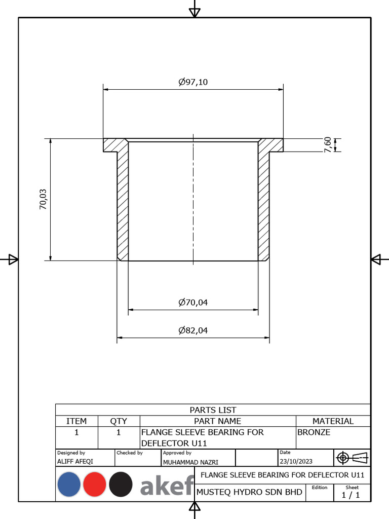 Flange Sleeve Bearing For Deflector U11 | PDF