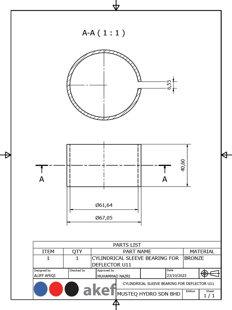 Cylindrical Sleeve Bearing for Deflector | PDF