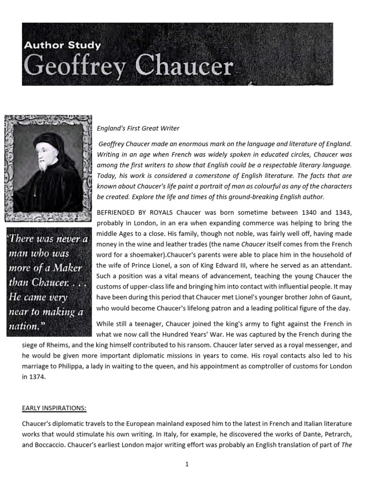 The Prologue The Canterbury | PDF | Geoffrey Chaucer | The Canterbury Tales