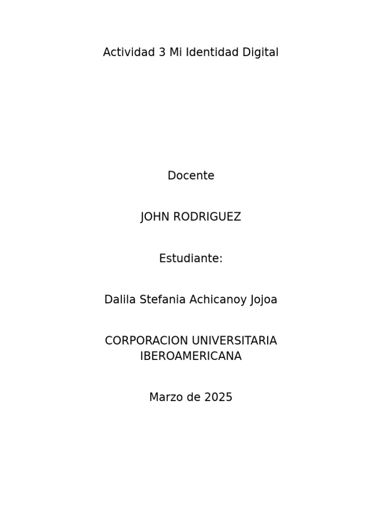 Mi Identidad Digital y su Impacto Laboral | PDF | Facebook | Información