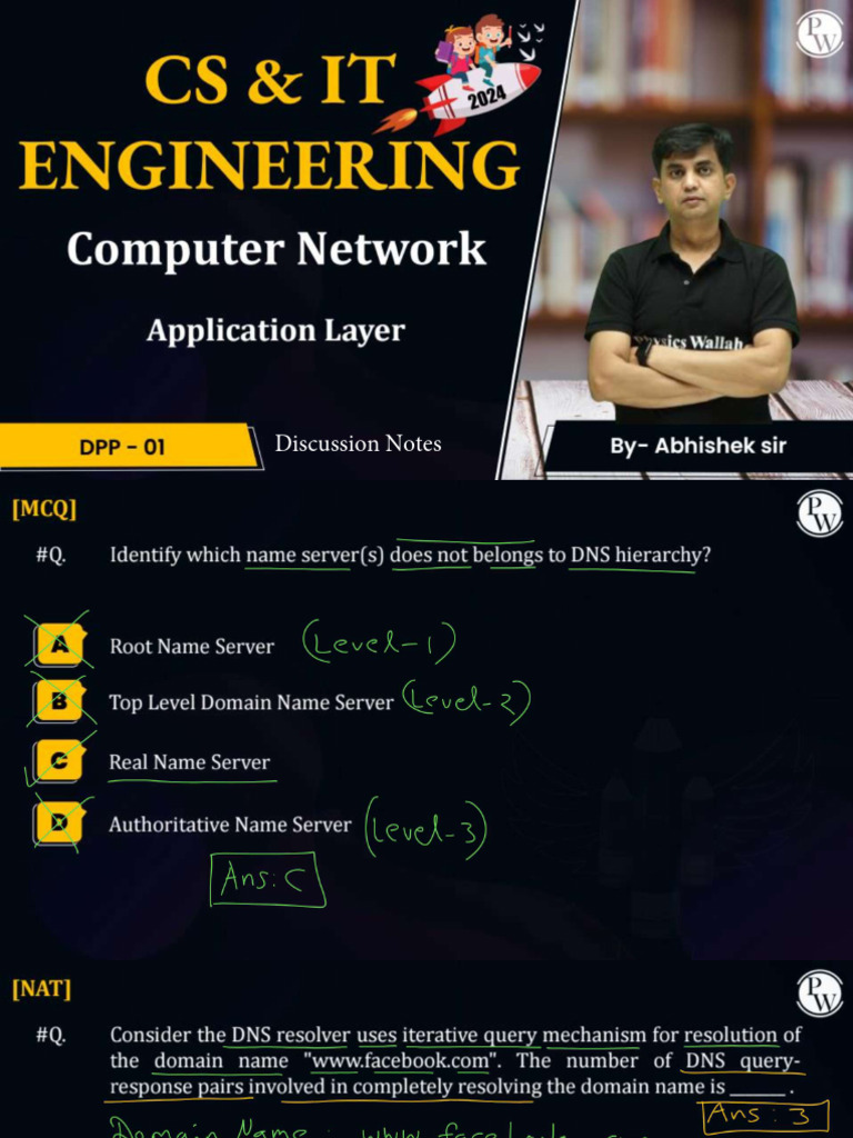 Application Layer - DPP 01 Discussion Notes | PDF