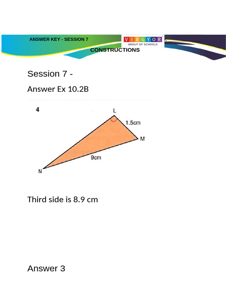 VH Maths G7 U10 SL S7 Answerkey | PDF