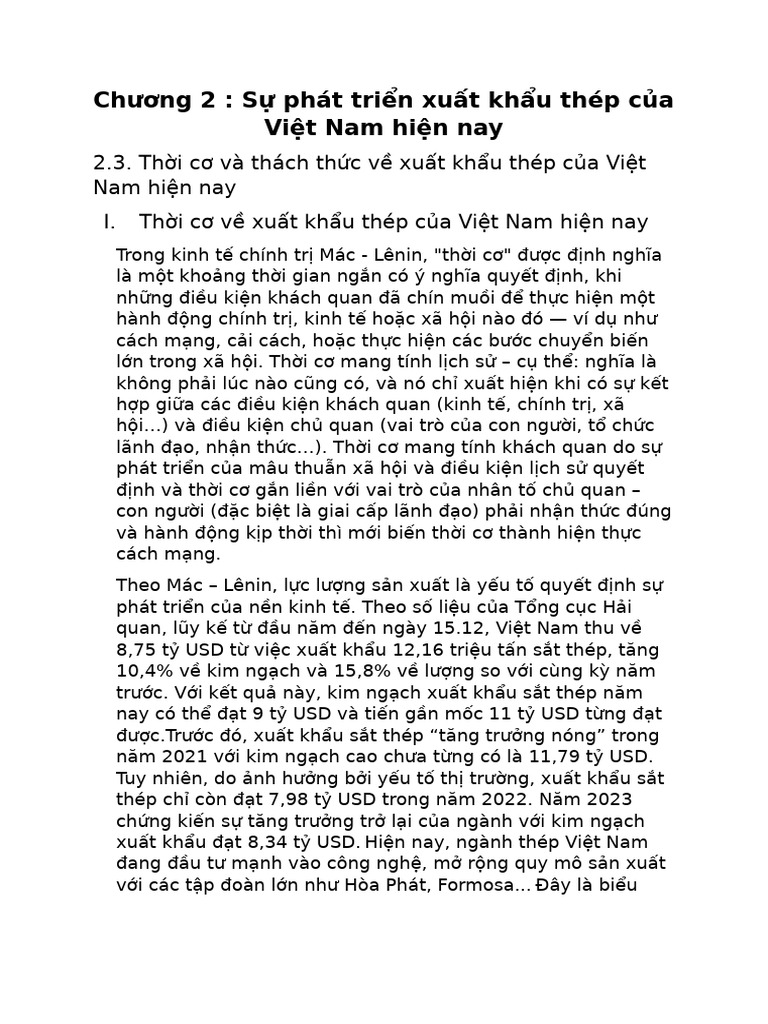 KTCTML 2.3 Thời Cơ | PDF