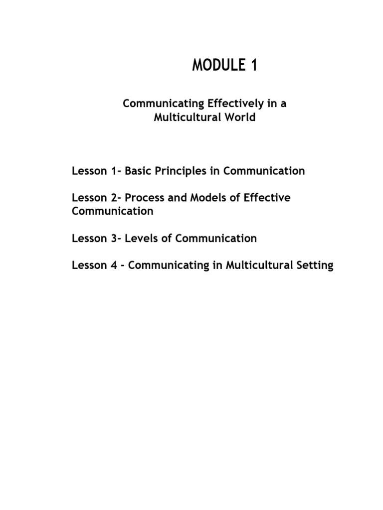 MODULE 1 Purposive Communication | PDF | Communication | Nonverbal ...