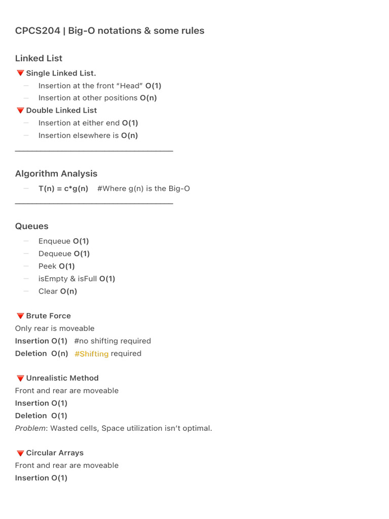 CPCS204 Big-O Notations & Some Rules | PDF | Vertex (Graph Theory ...