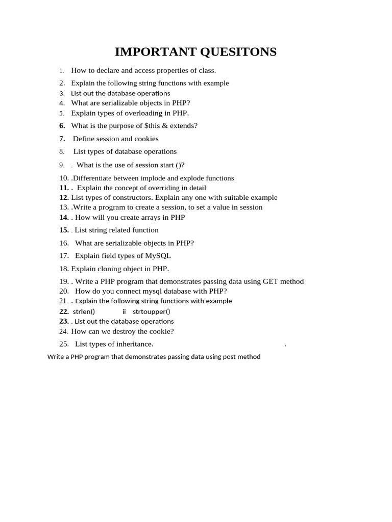 Imp Questions | PDF