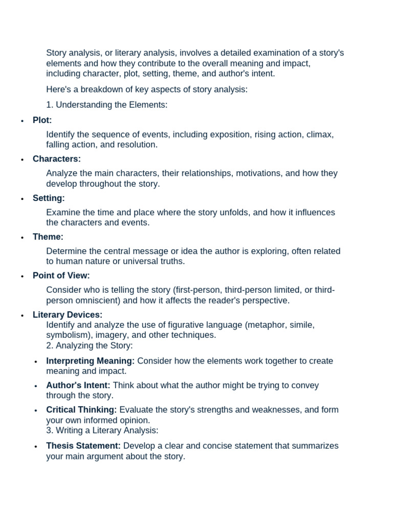 Story Analysis | PDF