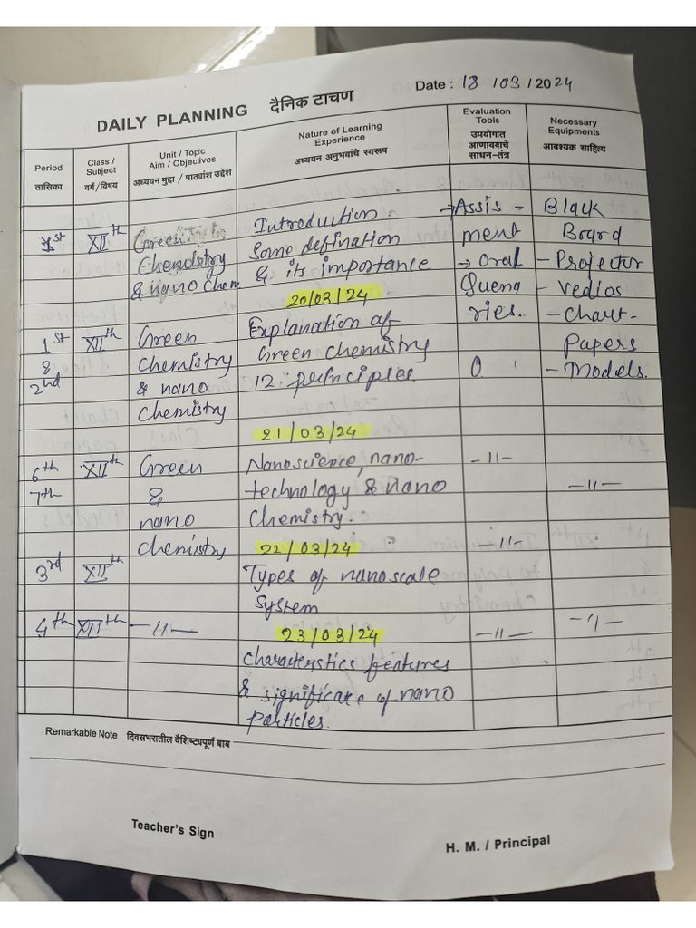 Daily Planning | PDF