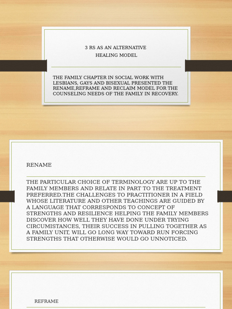 3 Rs Alternative Healing Model | PDF | Psychotherapy | Psychology