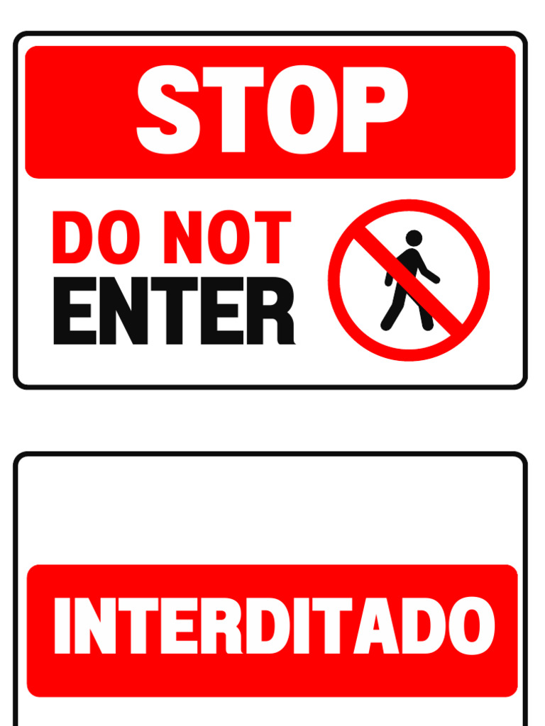 White Simple Stop Do Not Enter Sign Poster | PDF