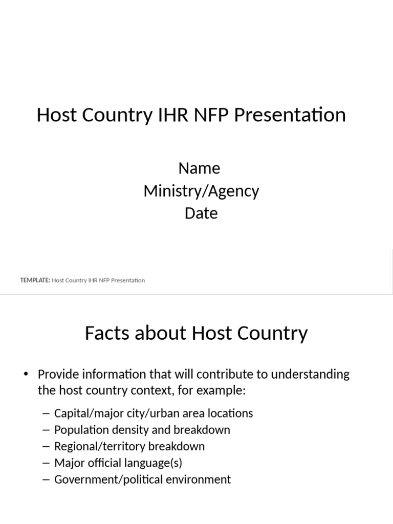 Host Country IHR NFP Presentation Template | PDF