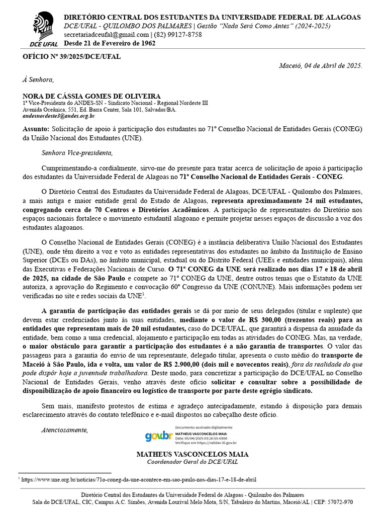 OFICIO_N%C2%BA_39_2025_DCE_UFAL_-_ANDES_-_APOIO_A_PARTICIPACAO_DOS ...