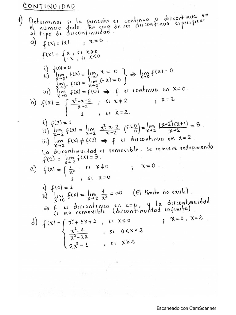 Ejercicios Continuidad | PDF