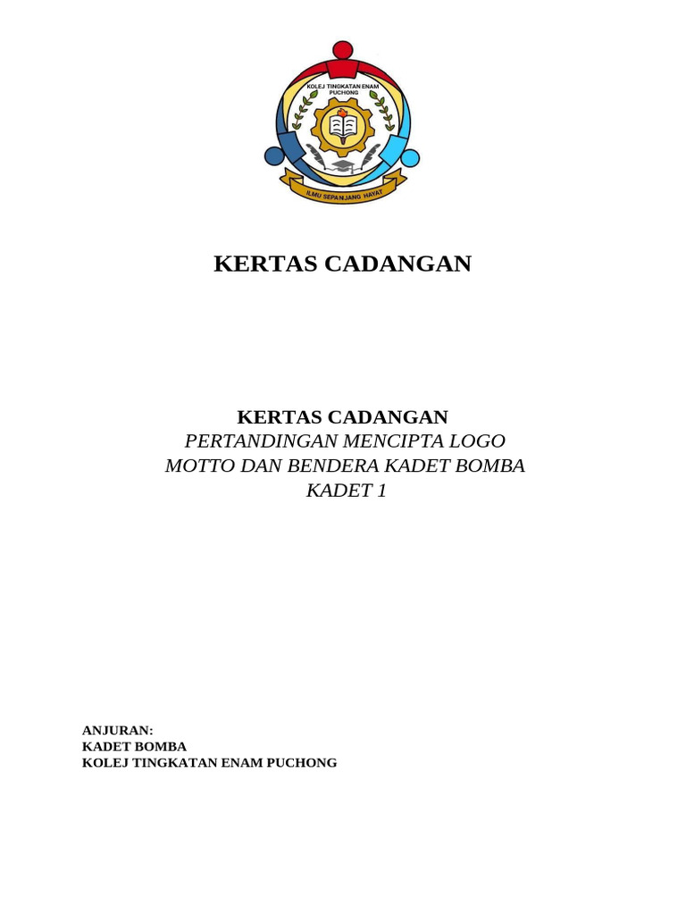 Kertas Cadangan Pertandingan Mencipta Logo Motto Dan Bendera Kadet | PDF