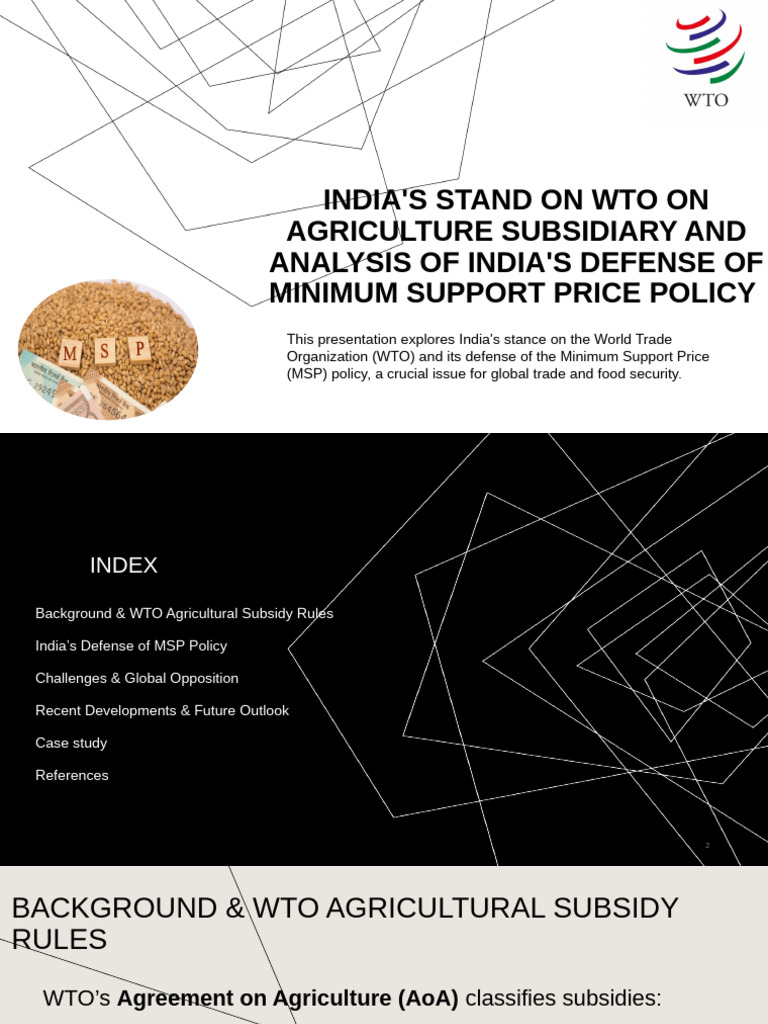India's WTO Stance on MSP Policy | PDF | World Trade Organization | Subsidy