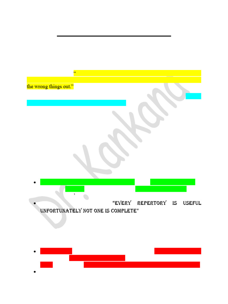 Limitations of Repertory | PDF | Homeopathy | Medicine
