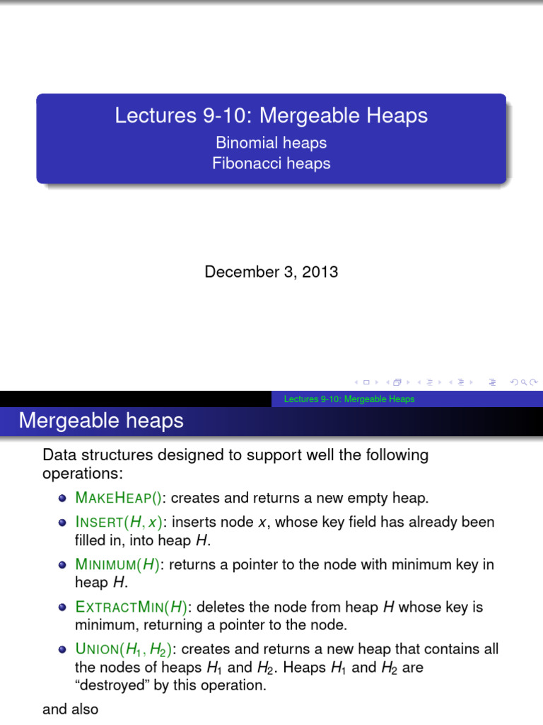 Fibonacci Heaps Read Only Fh Pdf Algorithms And Data Structures Computer Programming