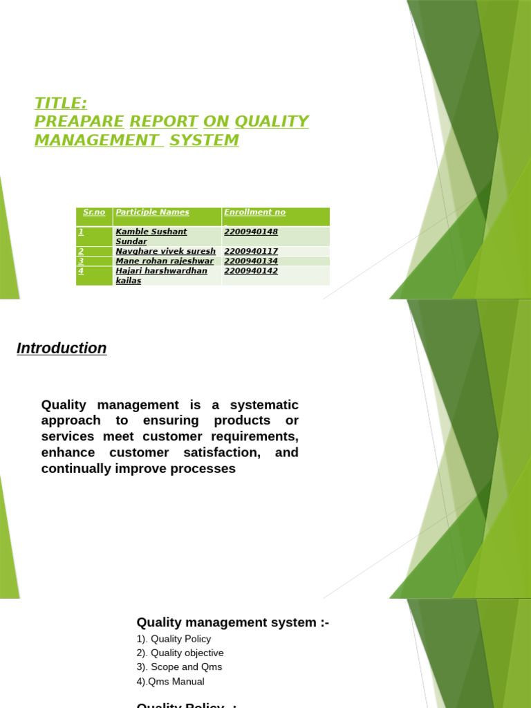 Management Ppt | PDF | Quality Management System | Quality Management