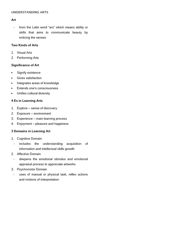 Understanding Arts | PDF