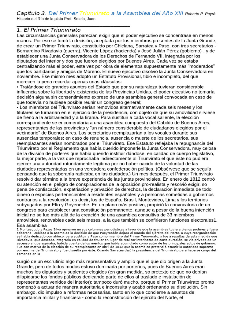 Del Primer Triunvirato a la Asamblea 1812 | PDF | Buenos Aires | España
