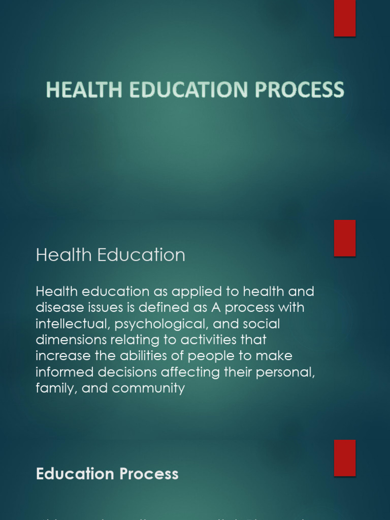 Health Education Process | PDF | Learning | Motivational