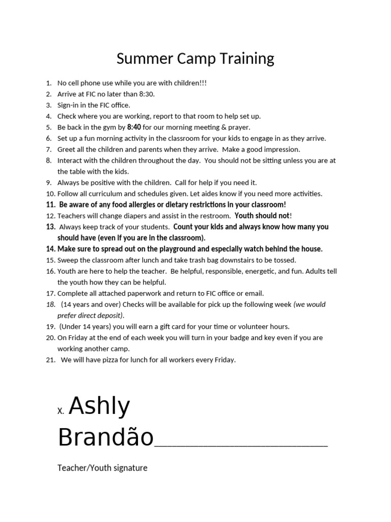 Summer Teacher Signed Trained | PDF