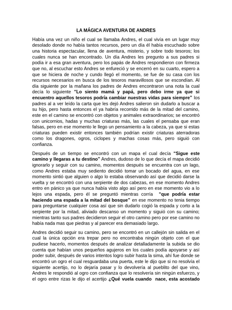 Cuento Inventado. 8-4 | PDF