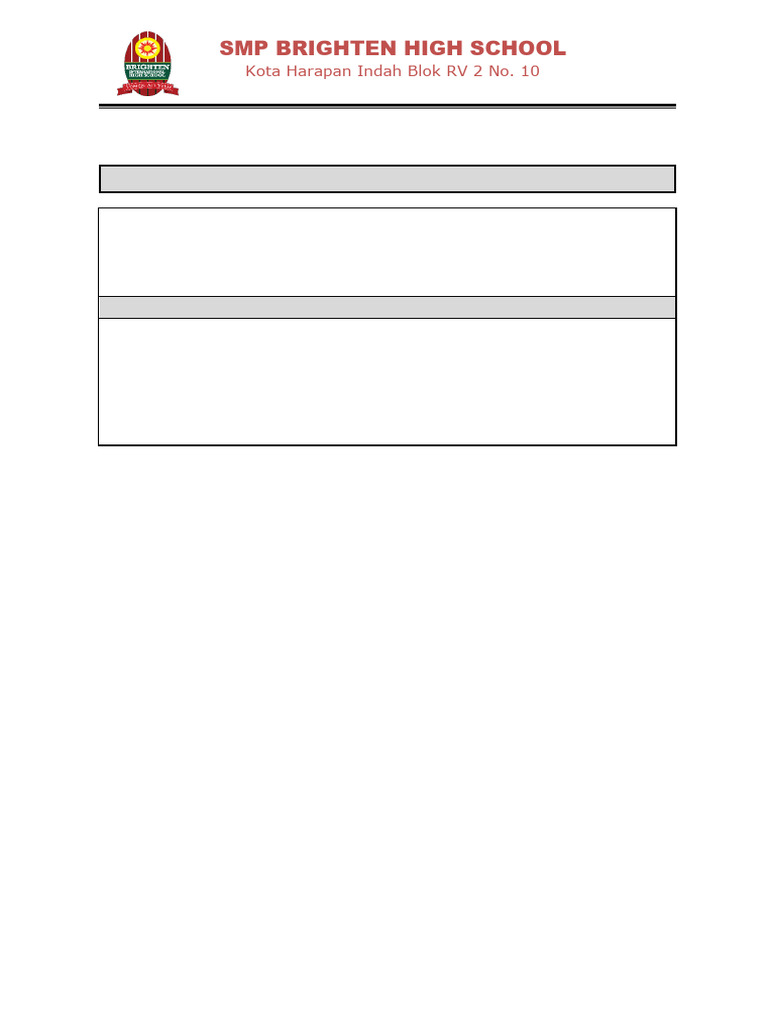 Contoh Kop Uas SMP | PDF