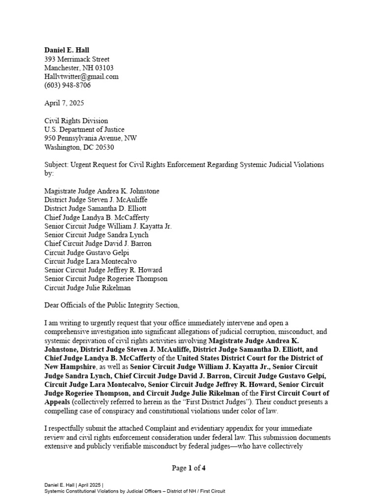 DOJ - Civil - April 2025 - Systemic Constitutional Violations by ...