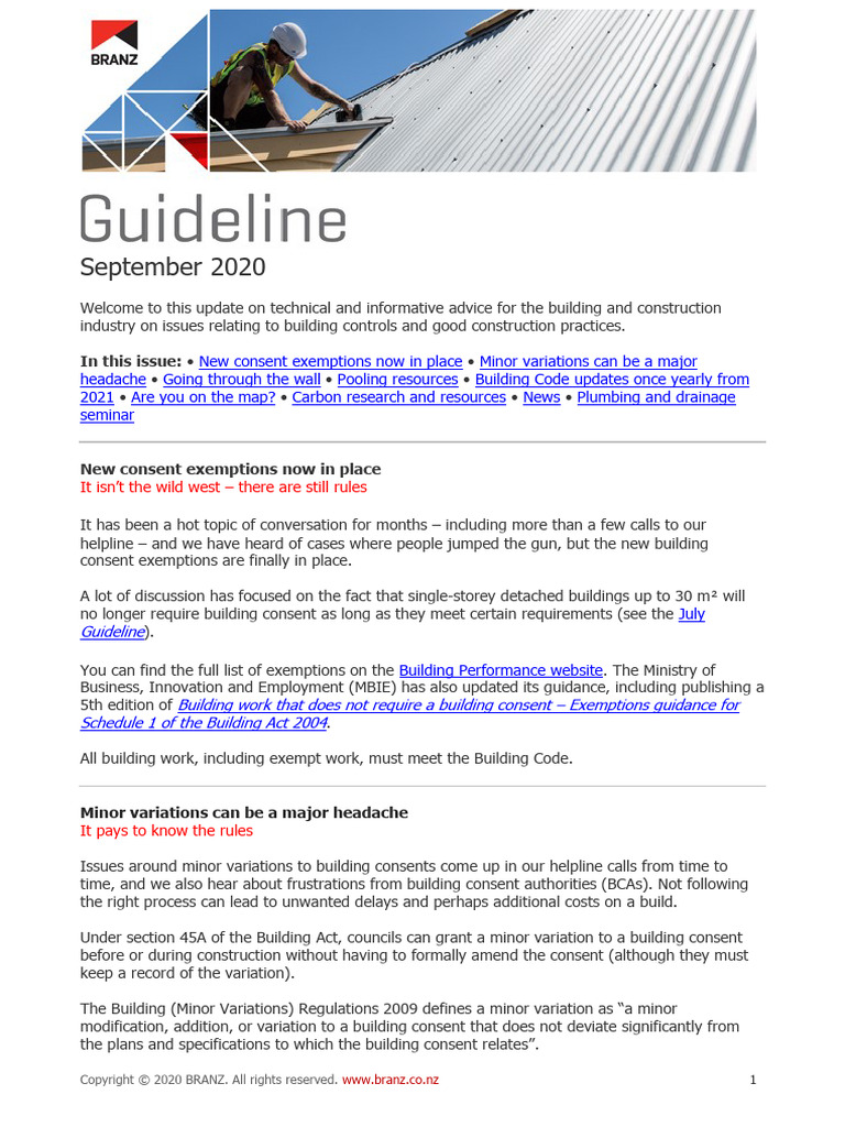 BRANZ Guideline September 2020 | PDF | Climate Change