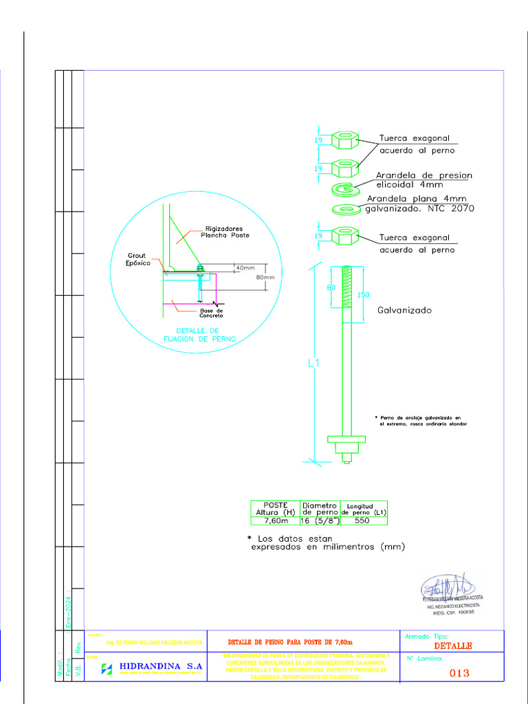 Lámina Poste Metálico Contractual BBBBBB | PDF