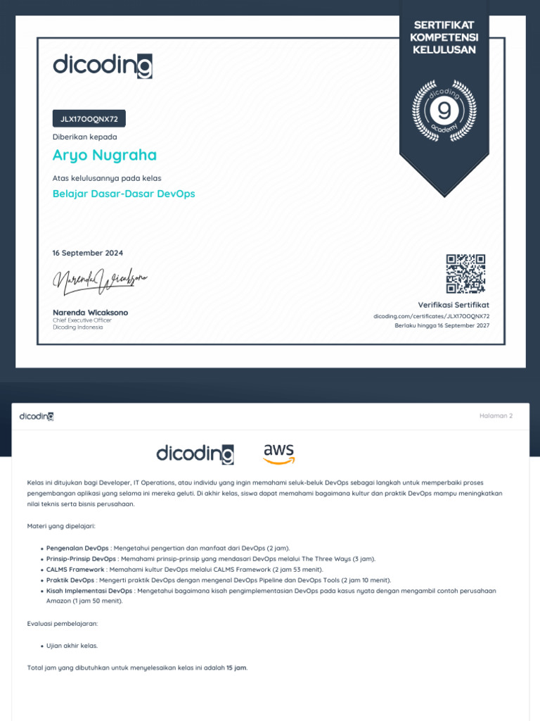 Sertifikat Devops Basic | PDF