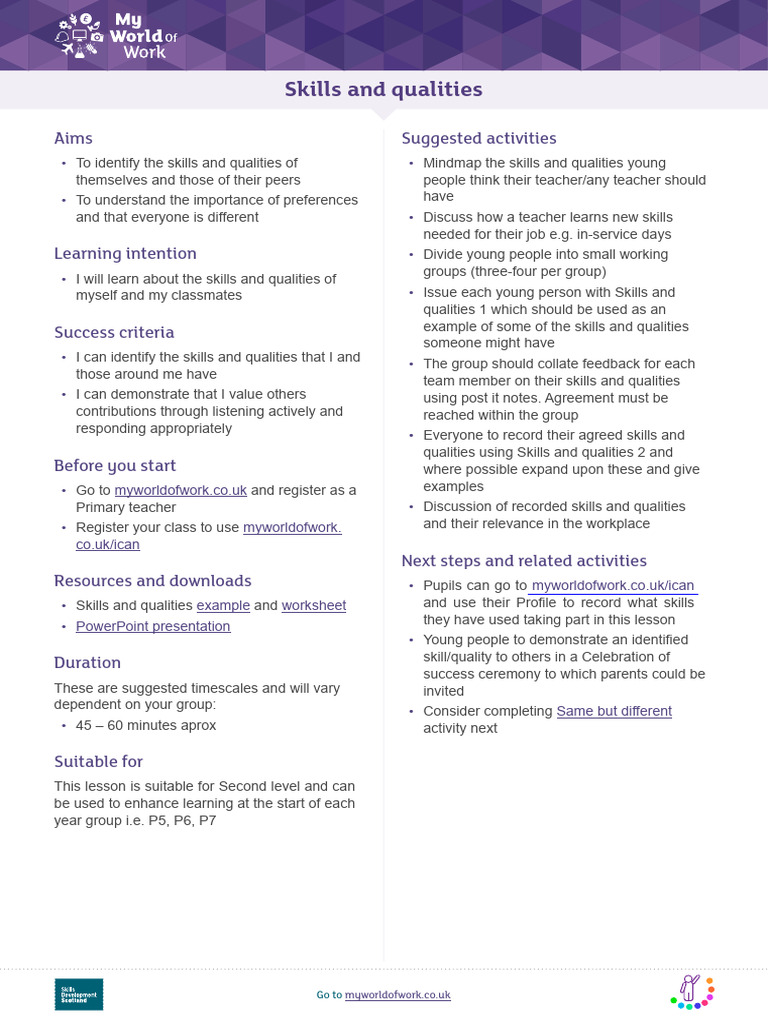 Identifying Skills and Qualities in Students | PDF | Teachers | Social ...