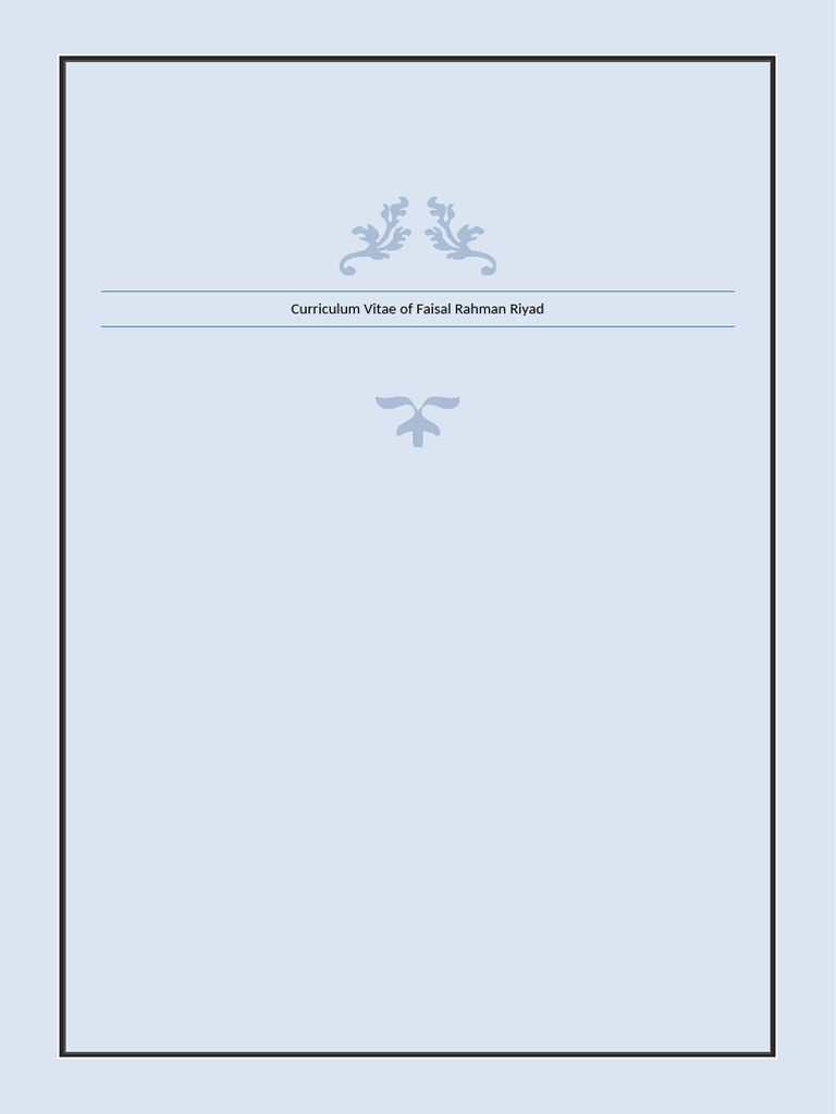 Curriculam Vitae of Faisal Rahman Riyad -bdjobs | PDF