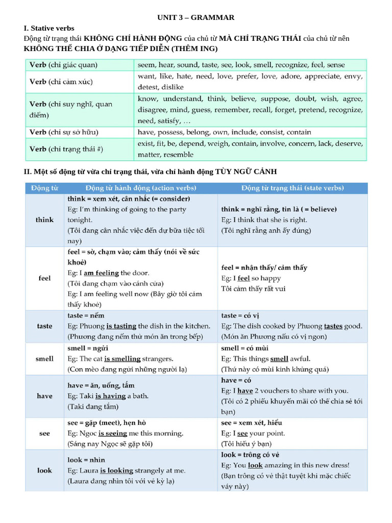 g11 - Unit 3 Grammar | PDF