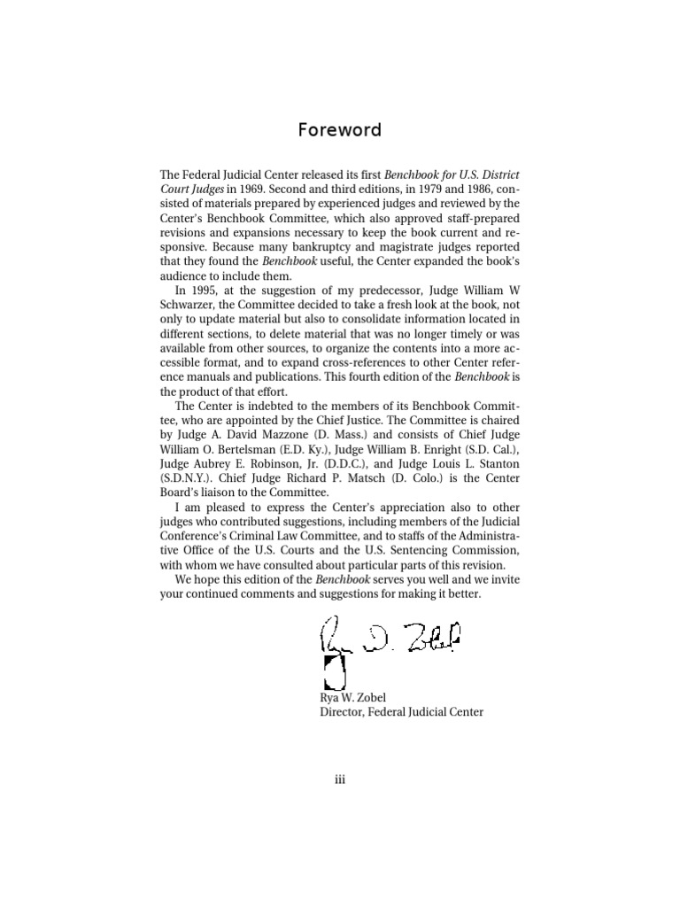 Fed Judges Bench Book | PDF | Indictment | Plea
