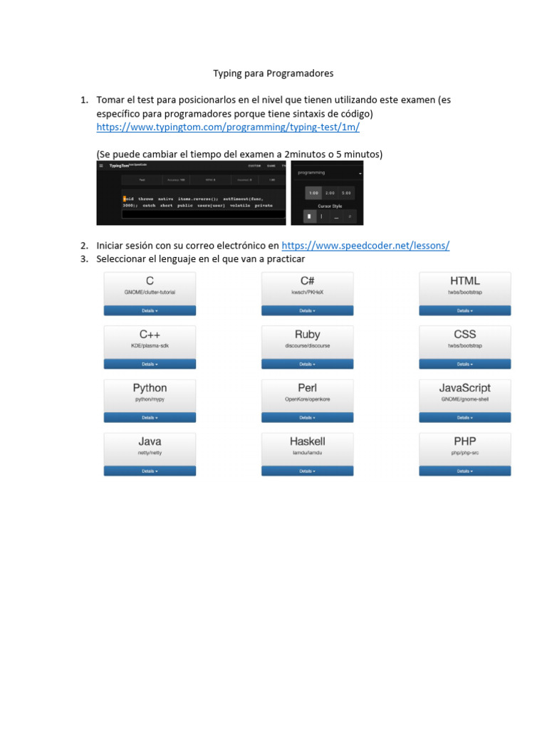 Typing para Programadores: Guía y Recursos | PDF