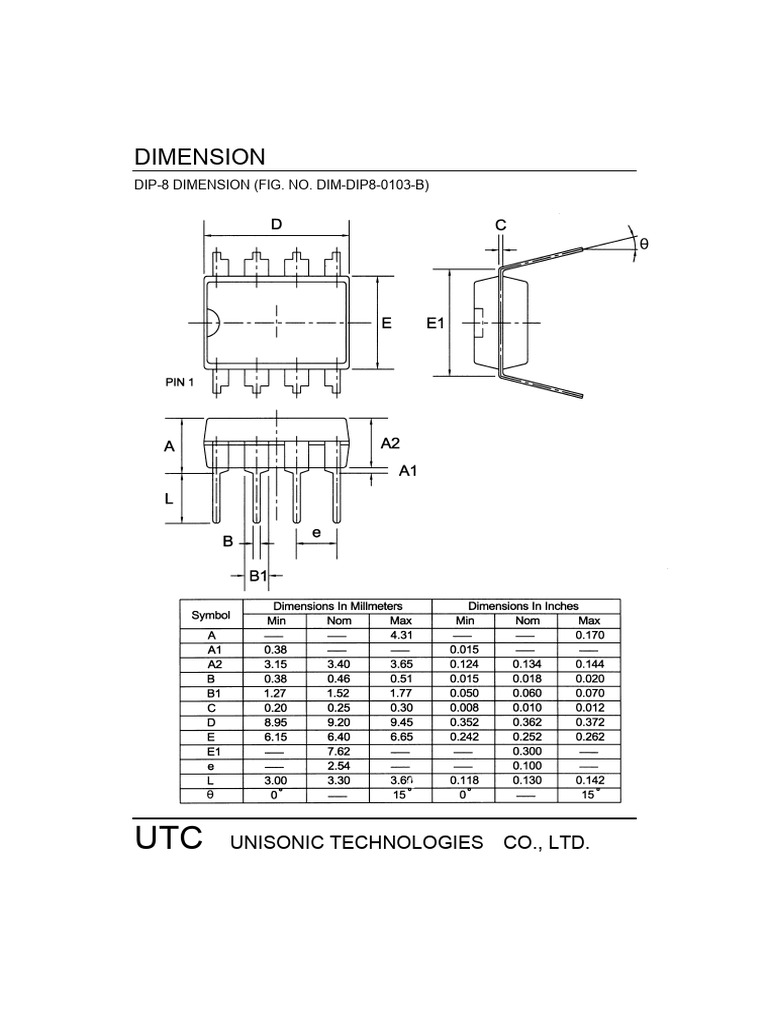 Unisonic Technologies Package Dimensions | PDF
