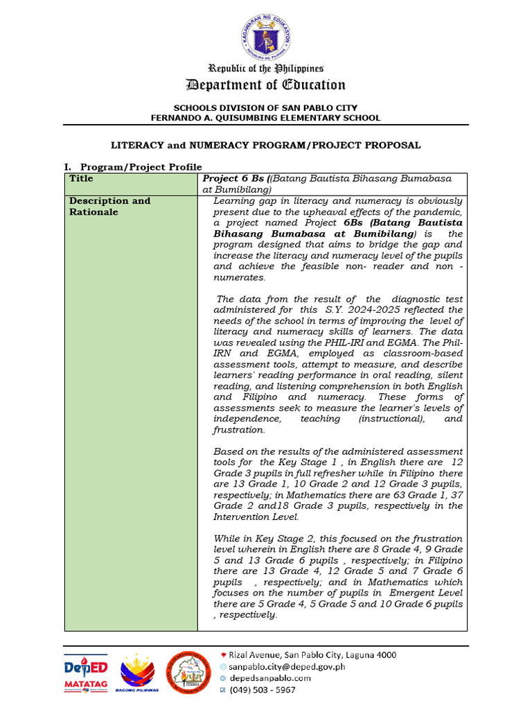 FAQ ES Literacy and Numeracy Program | PDF | Literacy | Intelligence