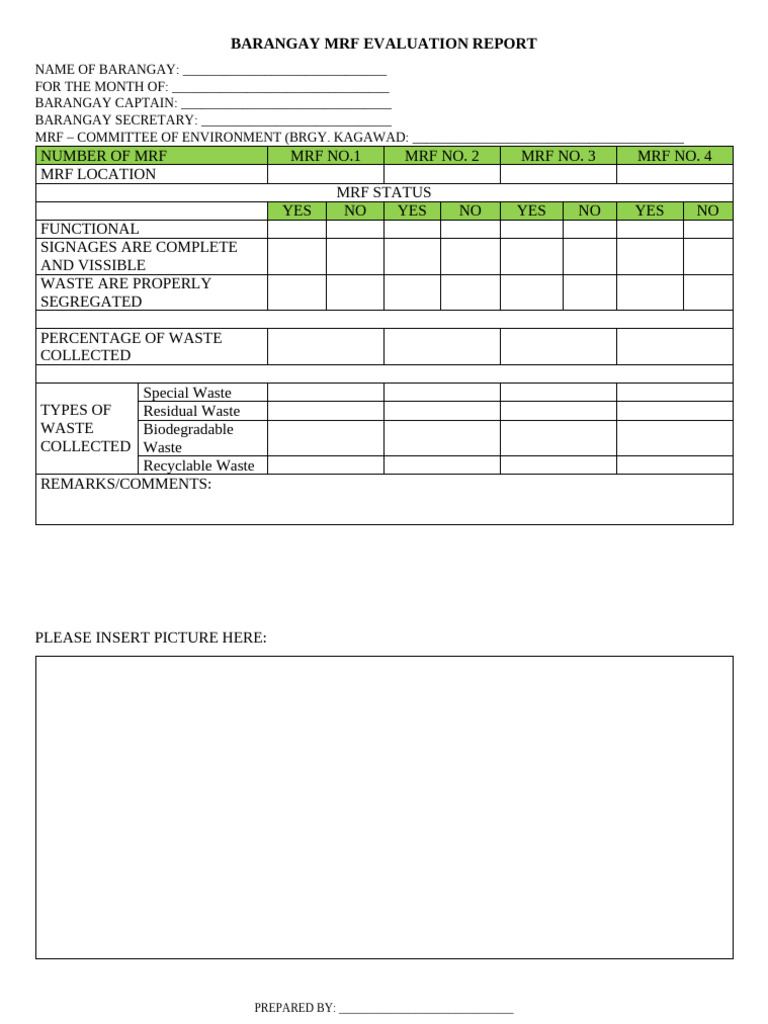 Barangay MRF Evaluation Report | PDF