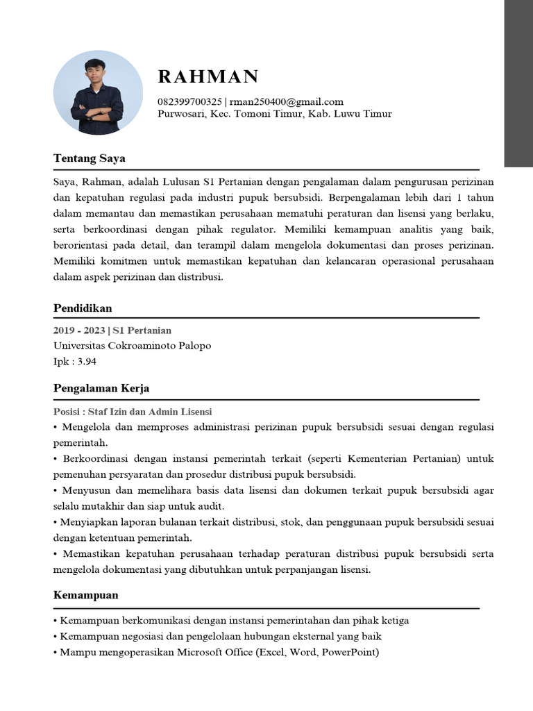 Cv. Rahman | PDF