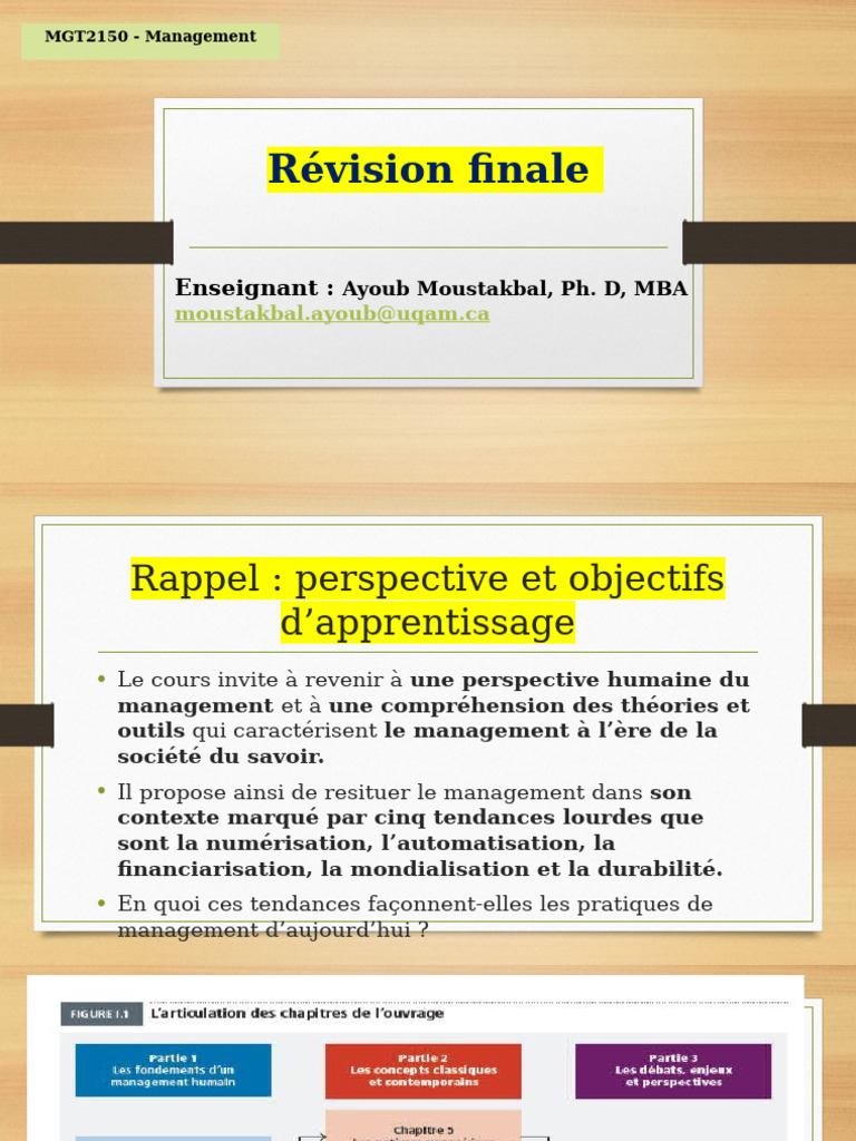 Révision Final MGT 2150 Examen | PDF | Capitalisme | Motivation