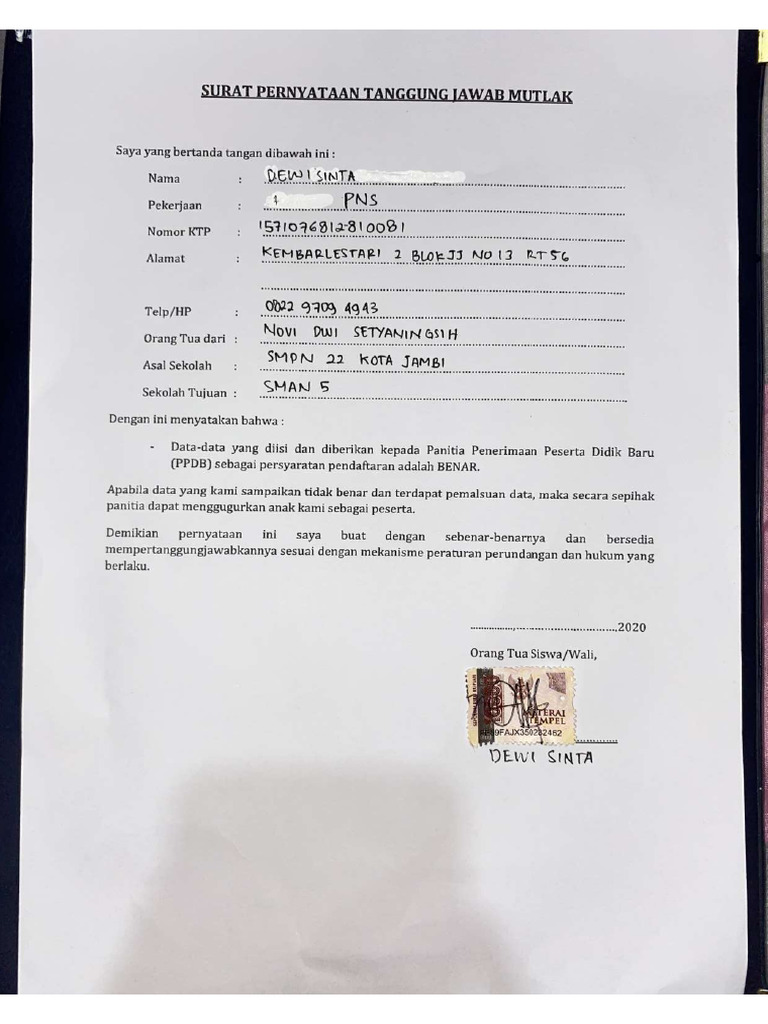 Surat Pernyataaan | PDF