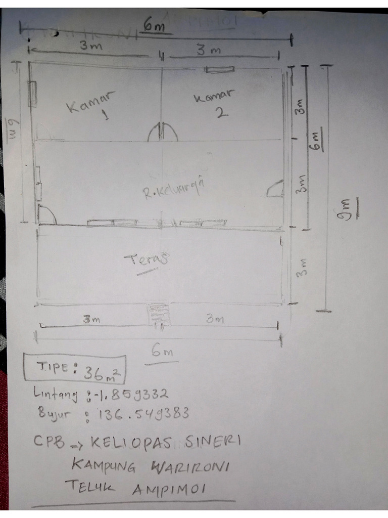 Sketsa Denah PB KMP Warironi | PDF