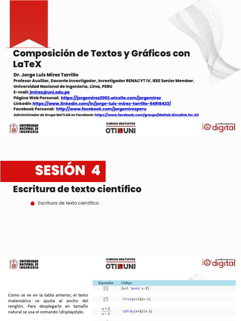 PPT LATEX - PIT2025 - Sesión 004 | PDF