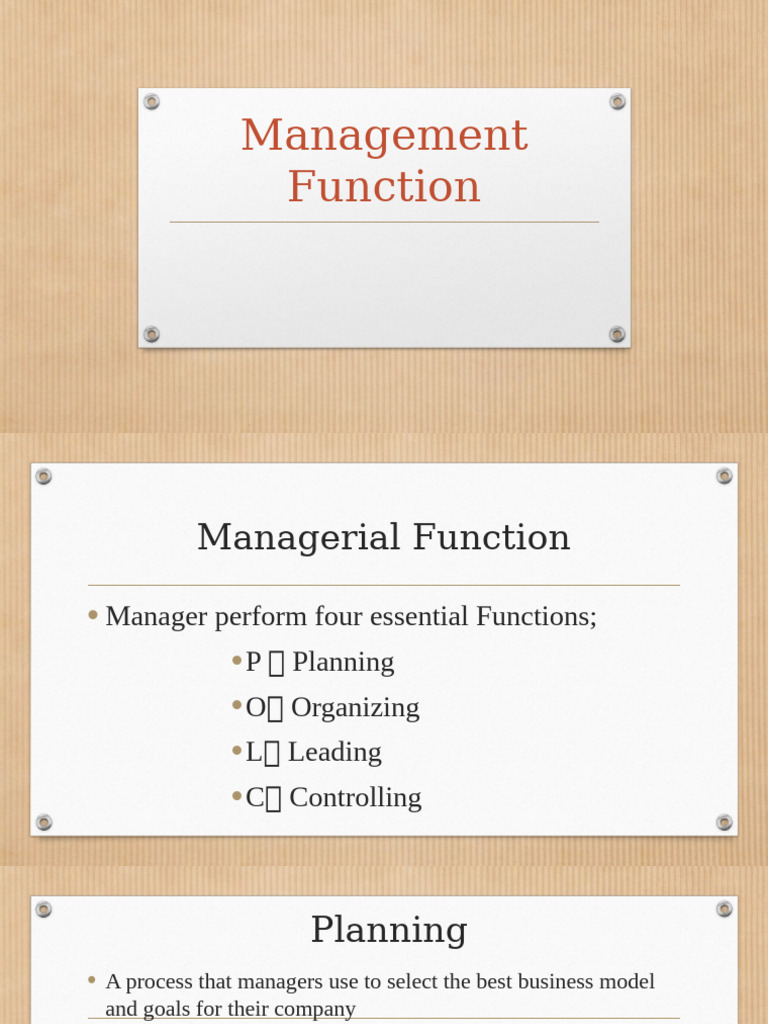 Management Function | PDF | Goal | Business Model