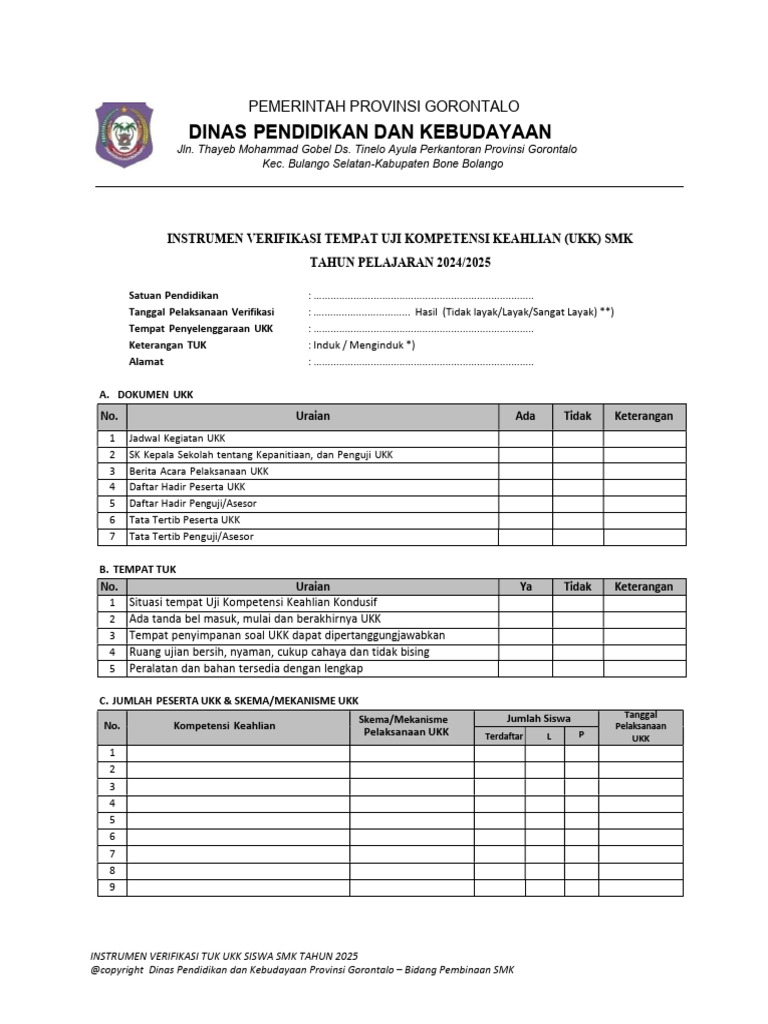 2025 Instrumen Monev Ukk SMK 2025 FIX | PDF