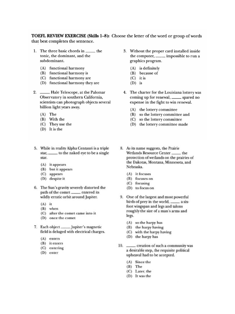4. structure skill 1-8 | PDF