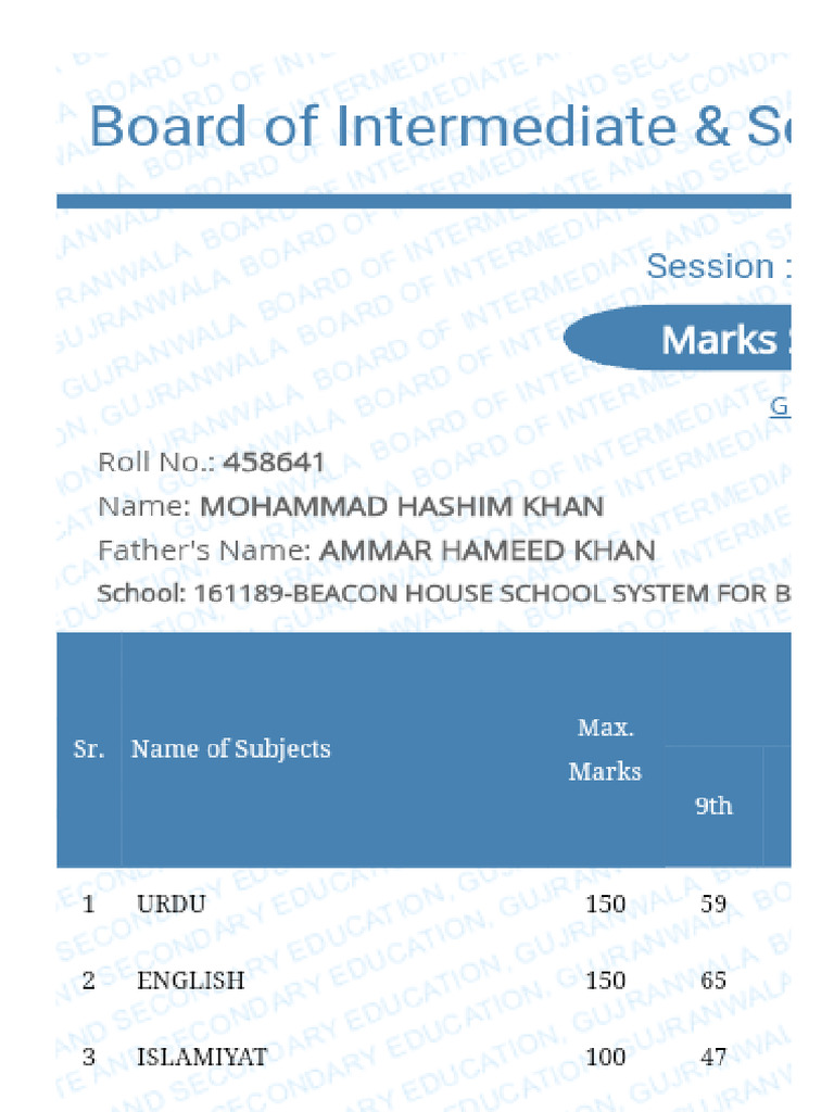 Result Card | PDF